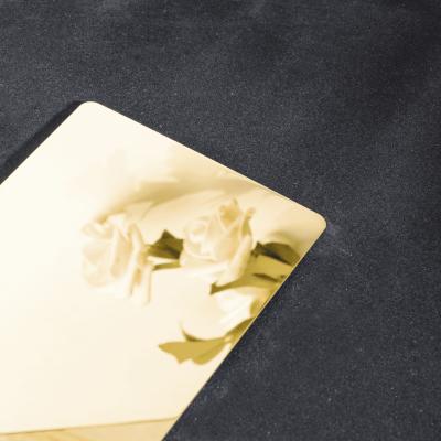 China ASTM Yellow Titanium Stainless Steel Coloured Sheet 8K Mirror Polished for sale
