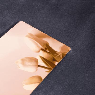 China PVD 304 Rose Gold SS Sheet Stainless Steel Sheet 2B Mirror Polished for sale