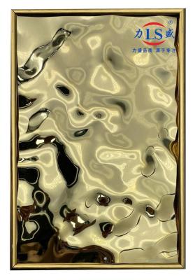 China Ceiling Gold PVD Coated Water Ripple Steel Sheet Metal 304SS Oem for sale