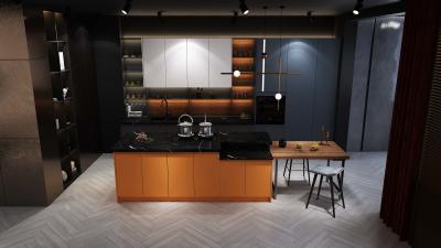 China Orange And Blue Mixed Stainless Steel 304 316 Grade Kitchen Cabinets for sale