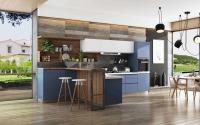 China Sandblasted Stainless Steel Kitchen Base Units With Wooden Island ODM for sale