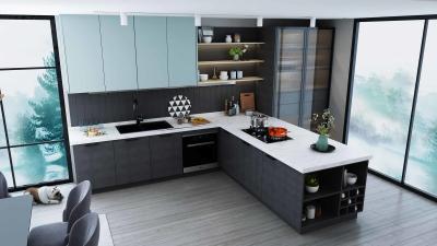 China Streamlined Polished Metal Stainless Steel Kitchen Cabinet Units For Household for sale