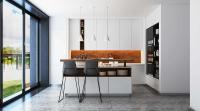 China Hygienic Robust 304 Stainless Undermount Sink Kitchen Cabinets Custom for sale