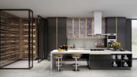 China Brushed 201SS Stainless Steel Kitchen Unit Wine Cabinet Furniture for sale