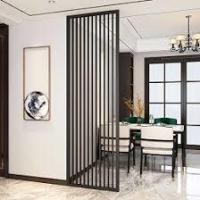 China Contemporary Stainless Steel SS Metal Partition Room Divider Black Gold ODM for sale