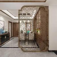 China ASTM Decorative Hollowed Metal Room Divider Screen SUS304 Customized for sale