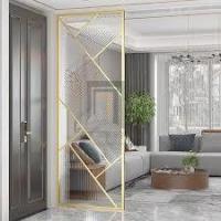 China Geometric Hollow Stainless Steel Screen SS Metal Partition Panel For Living Room for sale