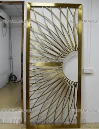 China Sunburst Metal Screen Divider Golden Decorative Screen Partition For Room for sale