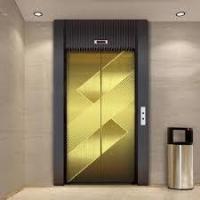 China Golden Etched SS201 Stainless Steel Elevator Door Lift Transom Panel for sale