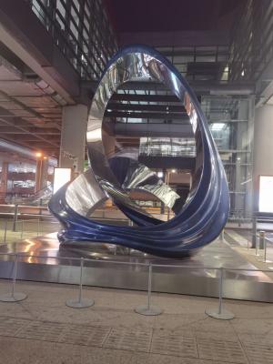 China OEM Polished Mirror Abstract Stainless Steel Sculpture Decor Artpiece for sale