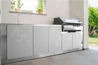 China Prefab SS430 Stainless Steel Outdoor Kitchen Unit BBQ Grill Sink Cabinets for sale