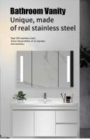 China Anti Corrosion 316L Stainless Steel Bathroom Furniture Vanity LED Mirror Cabinet for sale