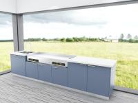 China Silver Island Kitchen Cabinets Easy To Clean and Maximize Your Kitchen Space for sale