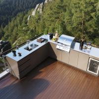 China L-Shaped Modular Outdoor Kitchen for Duplex Balcony Spaces for sale