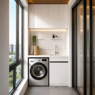 China 60 X 40 X 30 Cm Stainless Steel Balcony Cabinet Easy To Clean Corrosion Resistant Storage Cabinet Suitable for Balcony for sale