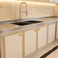 China 304 Stainless Steel Custom French Kitchen Cabinets with Large Storage for sale