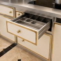 China 304 Stainless Steel Custom French Kitchen Cabinets with Large Storage for sale