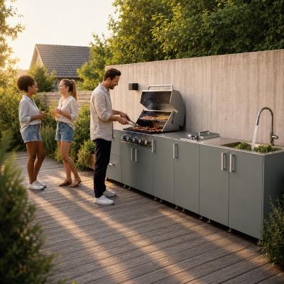 China K5 Modular Outdoor Kitchen with Side Burner, Sink and Storage Drawers for sale