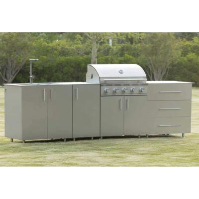 China KOVA 3 Stainless Steel Modular Outdoor Kitchen with Grill, Sink and Refrigerator for sale
