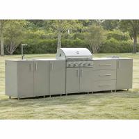 China KOVA 5 Stainless Steel Modular Outdoor Kitchen with Grill, Sink, Refrigerator and Side Burner for sale