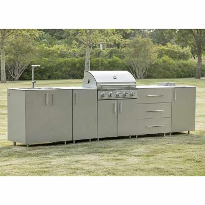China KOVA 5 Stainless Steel Modular Outdoor Kitchen with Grill, Sink, Refrigerator and Side Burner for sale