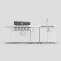 China MELLOW FLOW Stainless Steel Outdoor Kitchen with Sink and Refrigerator for sale