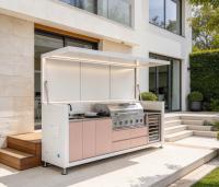 China Pink Aluminum Low-profile Kitchen Pro Version with Dual-Fuel Grill and Sink-MOVA for sale