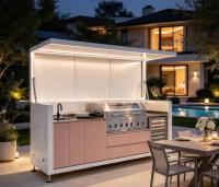 China Pink Aluminum Low-profile Kitchen Pro Version with Dual-Fuel Grill and Sink-MOVA for sale