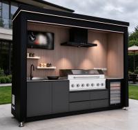 China Large Black Outdoor Kitchen with Manual Shutter for Prep | ROVA Plus Max for sale