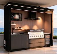 China Large Black Outdoor Kitchen with Manual Shutter for Prep | ROVA Plus Max for sale
