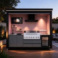 China Grey Plus Max Enclosed Kitchen Frame with Grill and Storage | ROVA for sale
