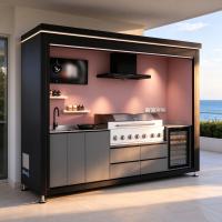 China Grey Plus Max Enclosed Kitchen Frame with Grill and Storage | ROVA for sale
