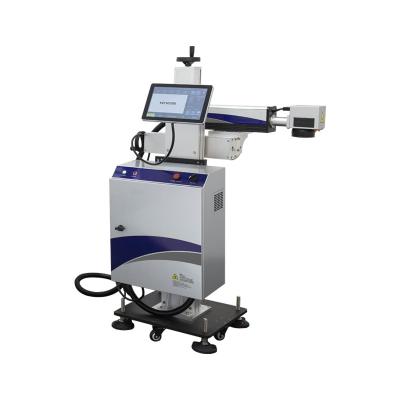 China 50W High Speed Fiber Laser Marking Machine with 210 M/Min Speed and 110x110mm Marking Area for Industrial Coding for sale