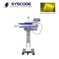 China CO2 Flying Laser Marking Machine 30W/60W for Packaging Bags & QR Codes - 150 m/min Speed, 300x300mm Area for sale