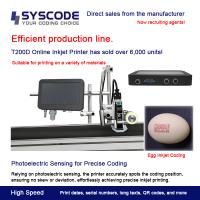 China Syscode T200 Industrial Inkjet Printer with HP TIJ 2.5 Technology, 600dpi Resolution, 120 m/min Speed for sale