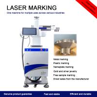 China 100W Fiber Laser Marking Machine 110x110mm High Speed 10000mm/s for Metal Plastic for sale