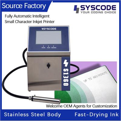 China Syscode 1360 Industrial Inkjet Printer IP55 50 Micron Nozzle 345 m/min 4 Line Coding for sale