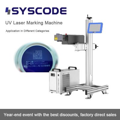China Syscode 5W UV Laser Marking Machine with 355nm Wavelength and 0.01mm Accuracy for Glass, Silicon & Plastics for sale
