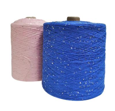 China 5mm Hilos Beads Cotton Blend Yarn Fancy Sequin Yarn For Knitting for sale