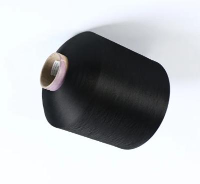 China 100% FDY Bright 150D Diamond Yarn Black Polyester Textured Yarn For Label for sale