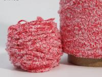 China Two Mix Color Chenille Yarn Chunky Dyed 50% Polyester 50% Cotton Blended White Dot for sale