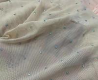 China Four Side Elastic White Polyester Mesh Ironing Three Dimensional Diamond Yarn Colorful Stage Clothing for sale