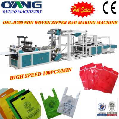 China ONL-D700 High speed automatic non woven zipper bag making machine price for sale