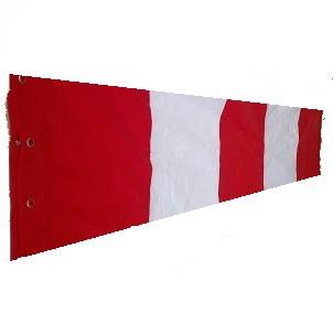 China PVC / Nylon Heliport Windsock Red White / Orange White 1.2m 2.4m 3.6m for sale
