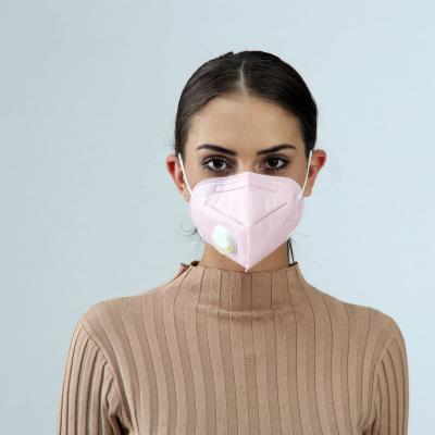 China Pink Color Foldable Ffp2 Mask Anti Dust valve Avoid Moisture Fogging In Mask for sale