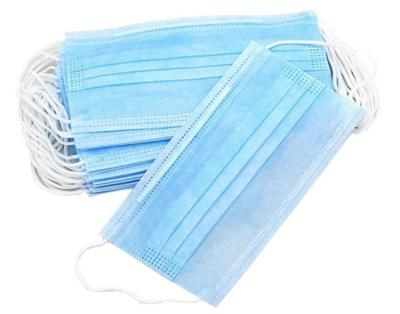China Daily Use 3 Ply Non Woven Face Mask / Disposable Blue Earloop Face Mask for sale