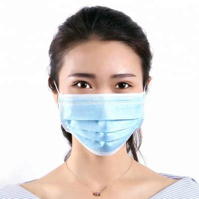 China Anti Fog Non Woven Disposable Mask 3 Layer Filtration With Elastic Ear Loop for sale