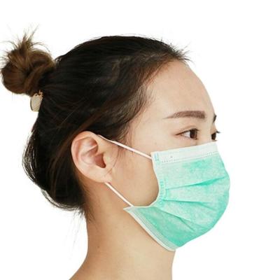 China High filtration Non Woven Disposable Mask , 3 Ply Disposable Green PP Face Mask for sale
