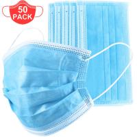 China Anti Dust Blue Disposable Dust Mouth Mask / Non Woven Fabrics 3 Layer Face Mask for sale