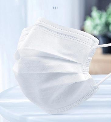 China Waterproof Wearing Medical Mask Light Blue 3 Layer Non Woven Mask for sale